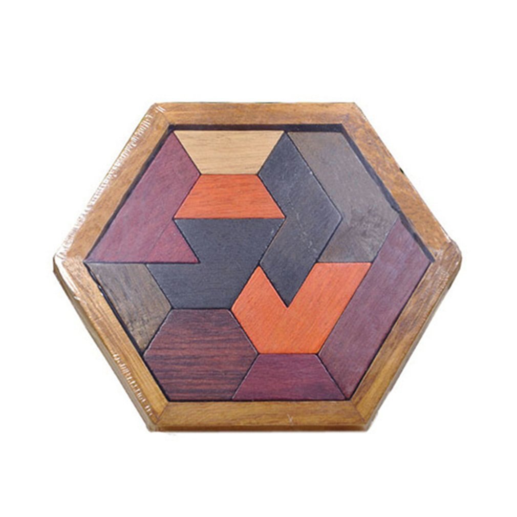 Geometric Shape Wooden Puzzles Toys Polygon Block ... – Grandado