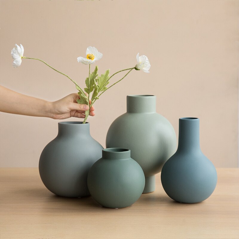 Moderne Sferische Bloem Vaas Bloemen Keramische Ba... – Grandado