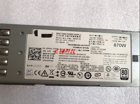 870W N870P-S0 NPS-885AB A YFG1C 7NVX8 12v 71A For ... – Grandado