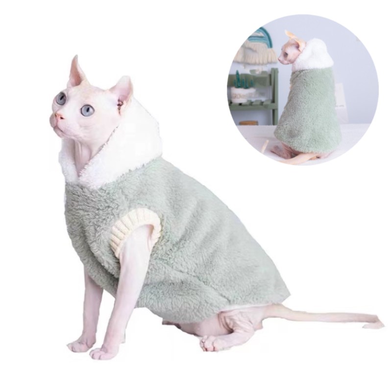 Luxury Cat Clothes Winter Sphynx Sweater Vest Warm... – Grandado