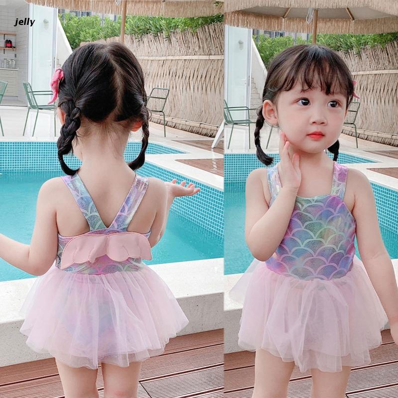 448C Girls One Piece Bathing Suit Nice Rainbow Lac... – Grandado