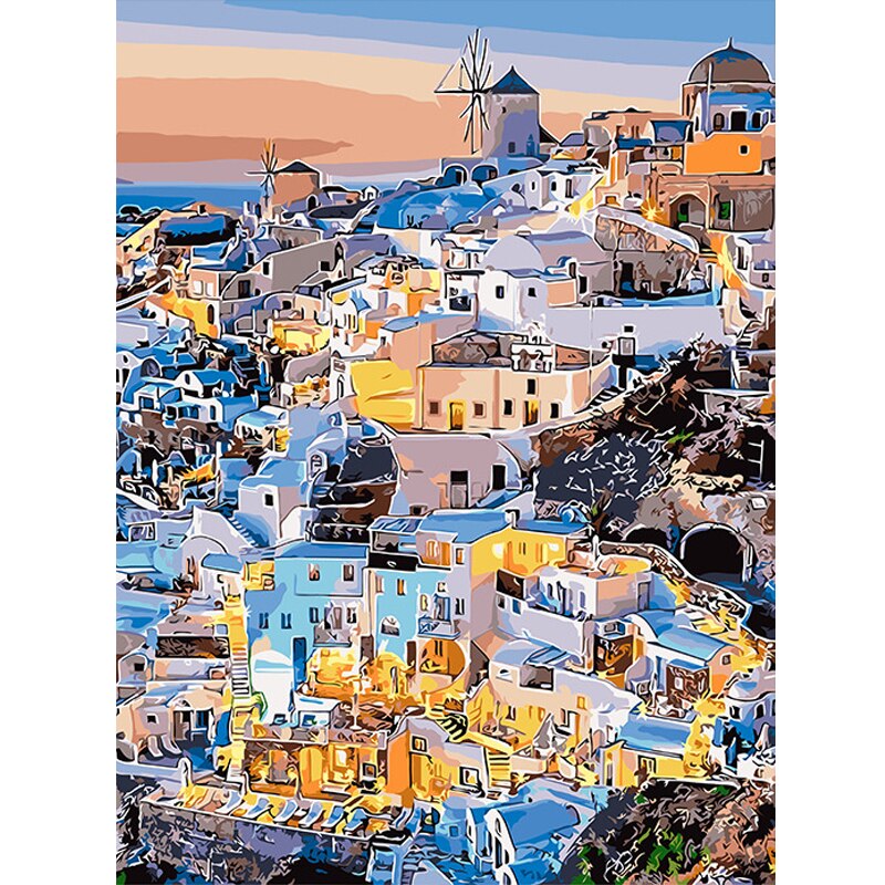Oil Painting By Number kit Adult Castle Scenery Dr... – Grandado