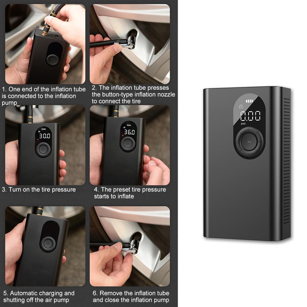 Mini-auto luchtcompressor, hogedruk luchtpomp, ban... – Vicedeal