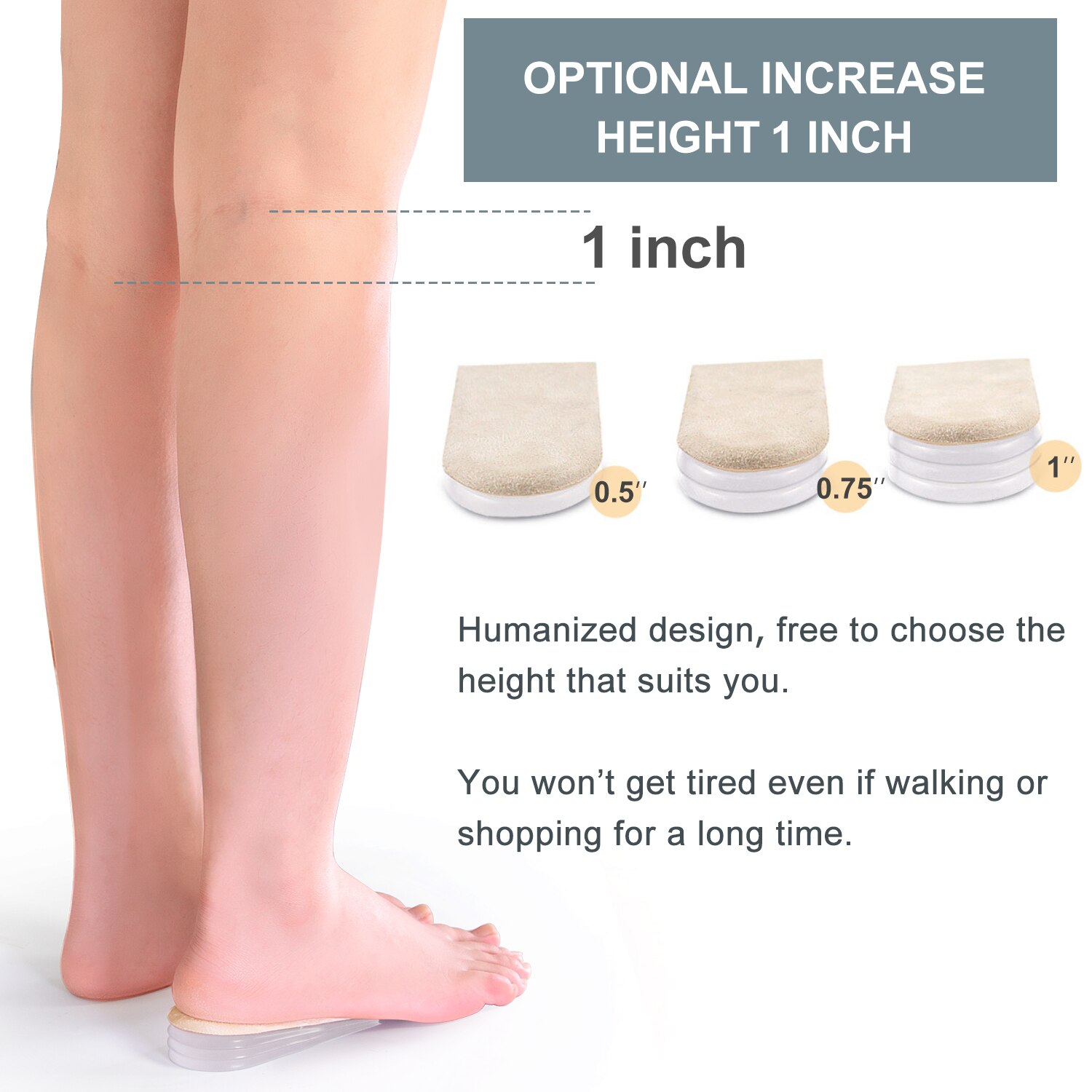 2pcs 2 layers Invisible Height Increase Foot Pads ... – Grandado