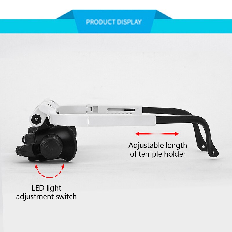 Head Mounted Glasses Magnifier With LED Light Magn... – Vicedeal