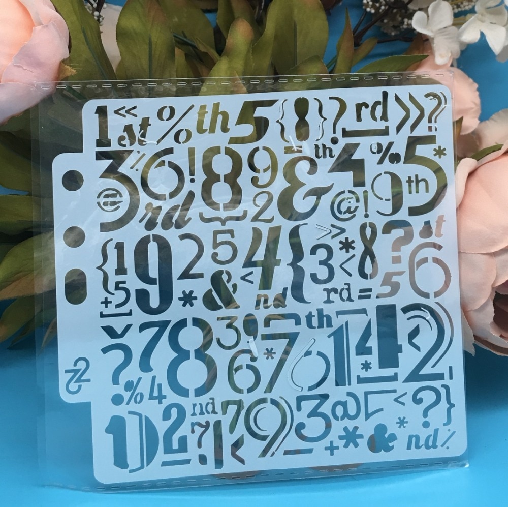 13cm Number Digit DIY Layering Stencils Wall Paint... – Vicedeal