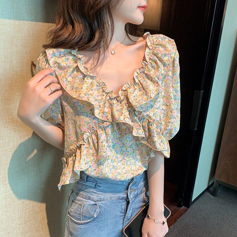 Verano Mujer coreana versión básica de estampado c... – Grandado