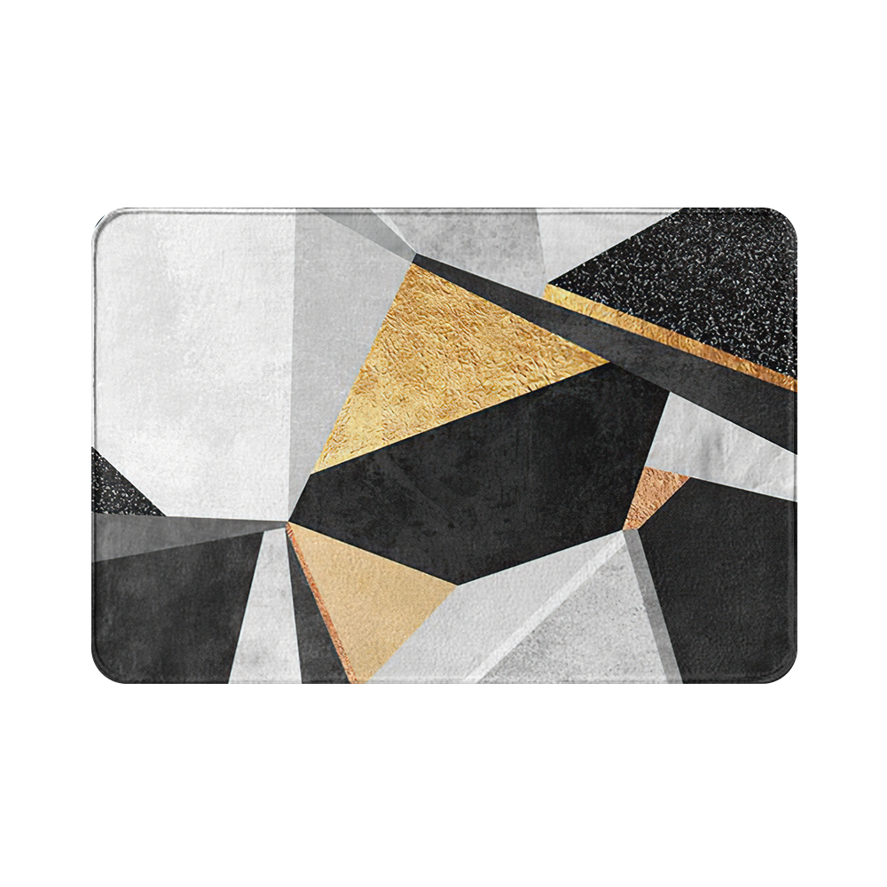 Black white Geometry Marble Doormat Floor Mat Home... – Grandado