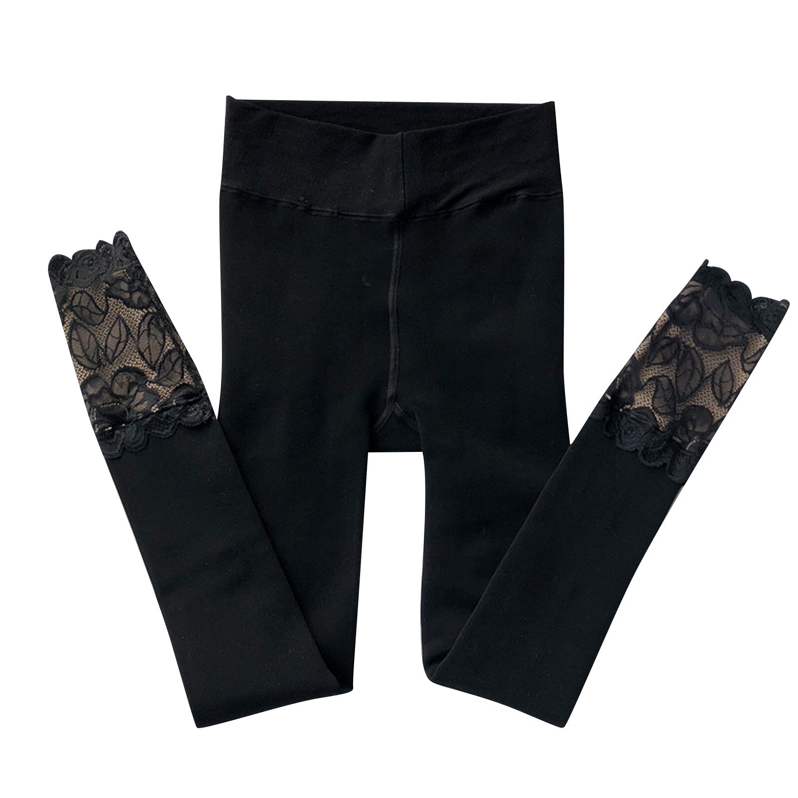 Solid Warm Lace Leggings Winter Strakke Dikke Fluw... – Grandado