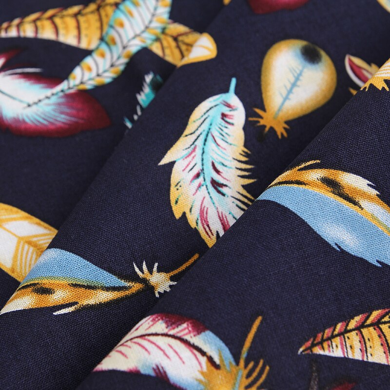 Feather pattern fabric Retro style fabric Calico P... – Vicedeal