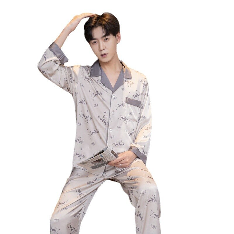 Voorjaar Mannen Pyjama Pak Plus Size Casual Ice Zi... – Grandado