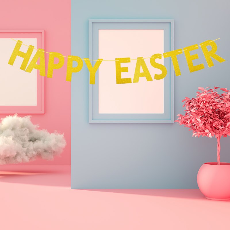 Happy Easter Letter bunting Paper Banner Hanging G... – Grandado