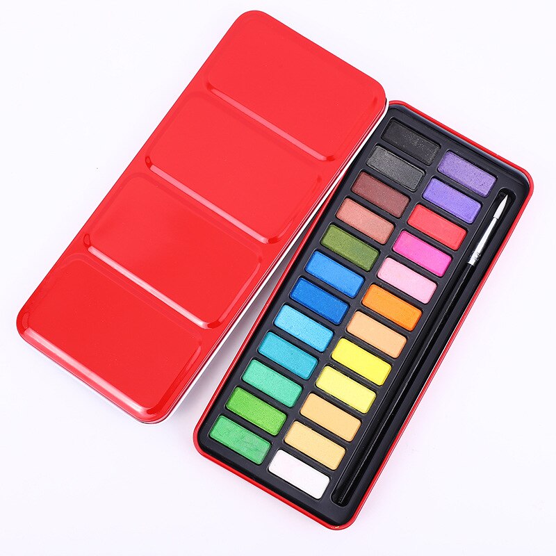 24/18/12 Colors Solid Watercolor Paints Set With P... – Vicedeal