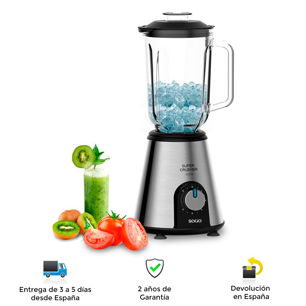 Batidora jarra de cristal de Sogo, cuchillas acero... – Grandado