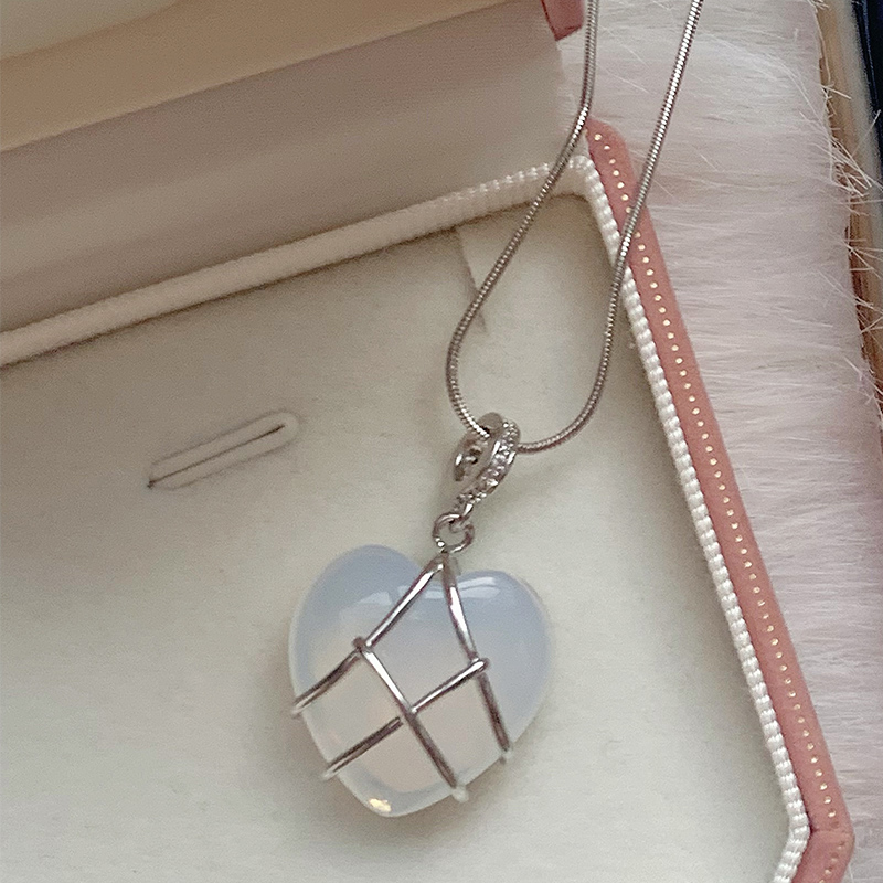 Mode Opaal Hart Ketting Kasteel Ketting Voor Vrouw... – Vicedeal