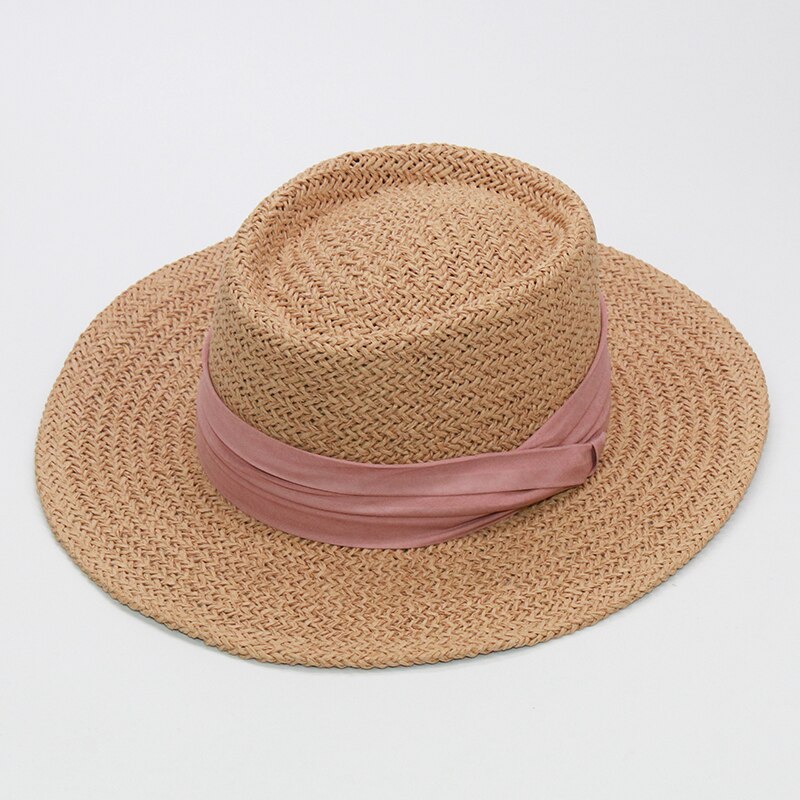 10 Colors Women Panama Hats Ribbon Summer Sun Beac... – Grandado