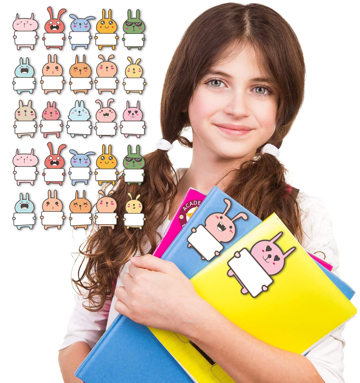 100 Pcs Cute Animal Stickers 15 Designs Blank Word... – Vicedeal