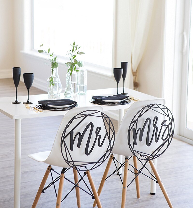 Modern Wedding Chair Signs Geometric Style for Bri... – Grandado