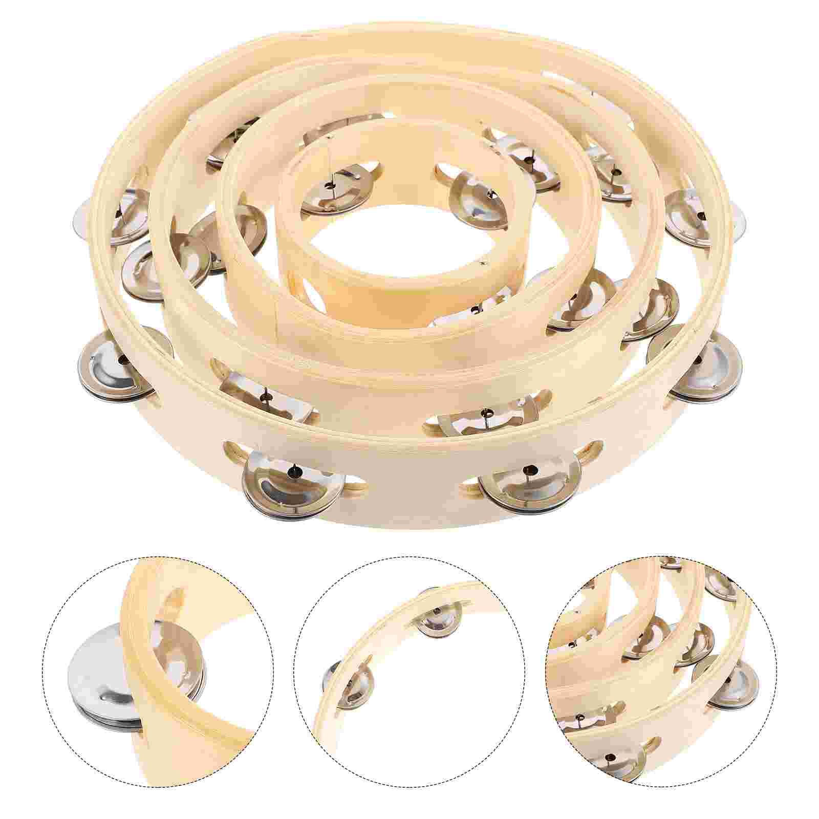 4Pcs Musical Rhythm Percussion Tambourine Handbell... – Vicedeal