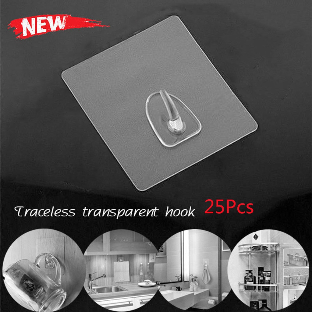 25pcs Hook Strong Transparent Wall Hanger Sticker ... – Vicedeal