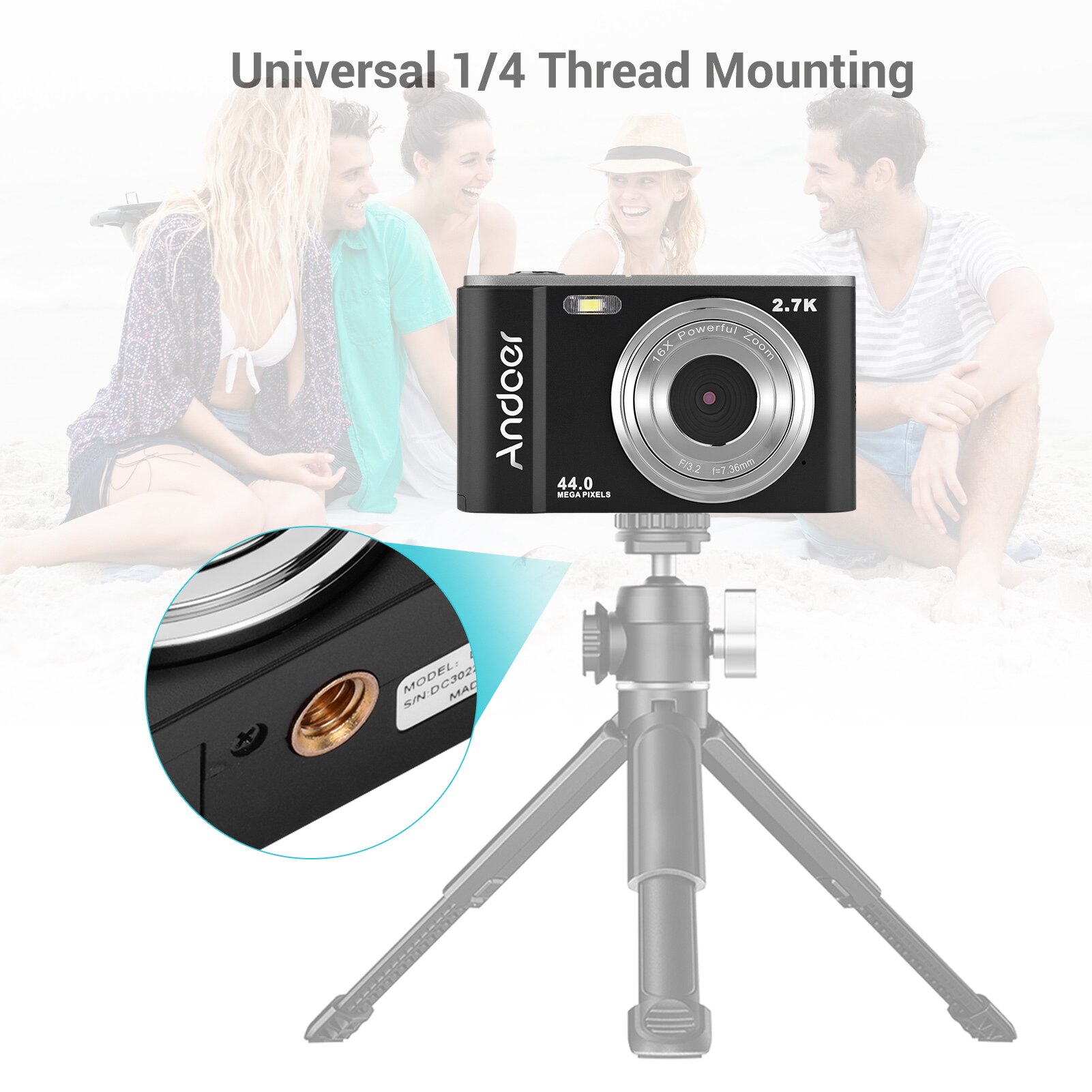 Andoer Mini Digital Camera 16X Zoom Self-Timer Fac... – Grandado