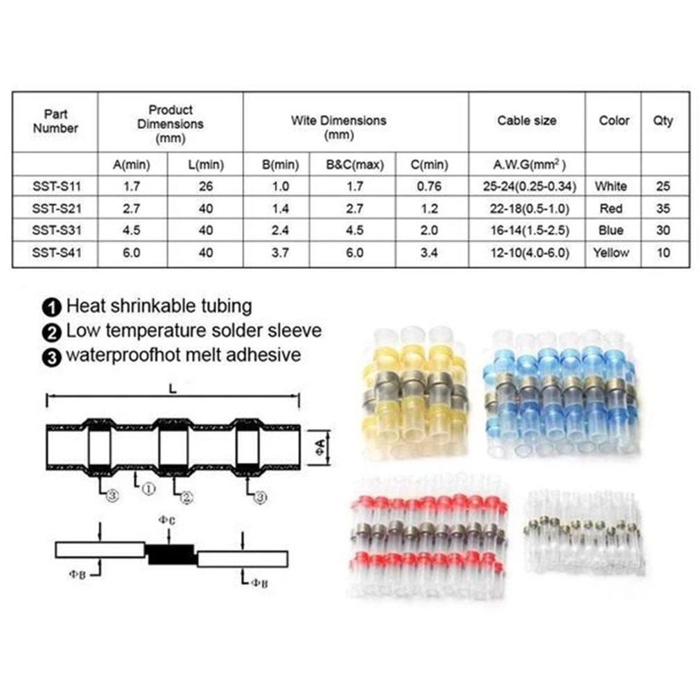 50Pcs 100Pcs Heat Shrinkable Waterproof Solder Pip... – Grandado