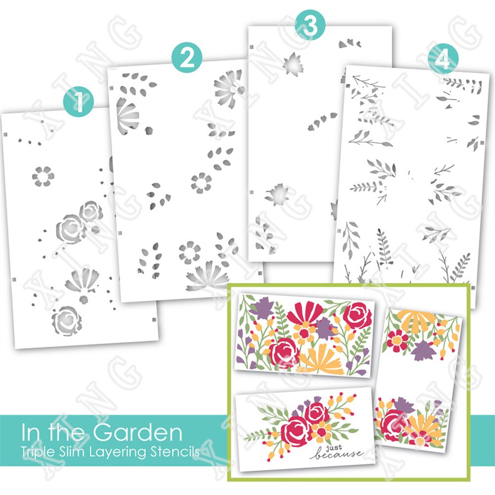 Botanical Bookmark Flower Blooms Layering Stencils... – Vicedeal