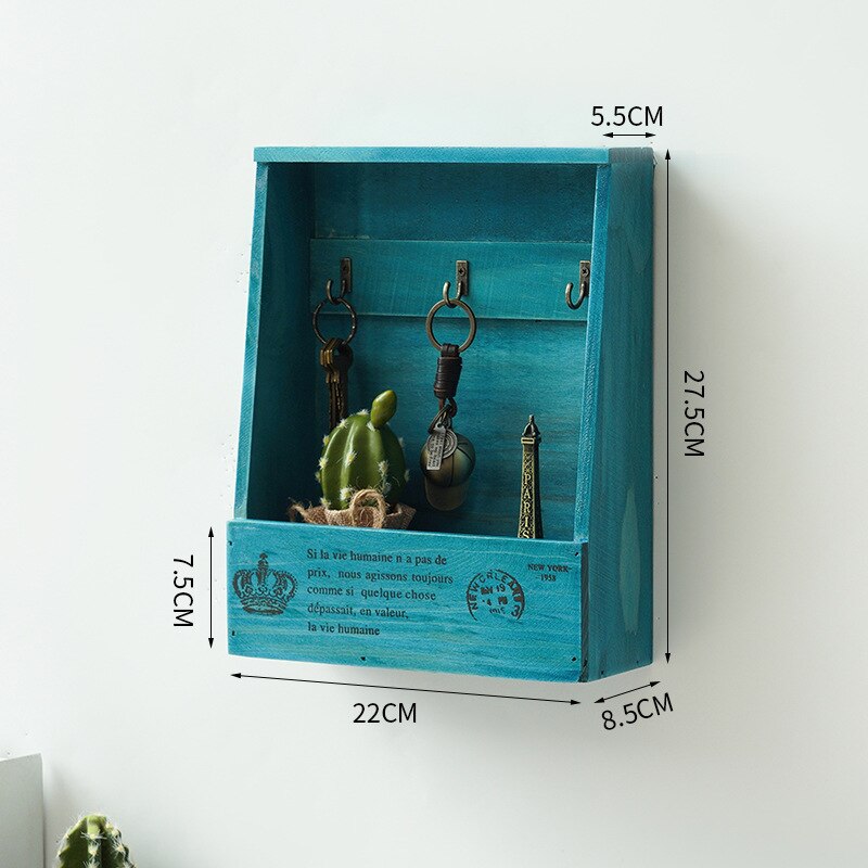 Vintage European Style Wooden Key Holder Box Hangi... – Grandado