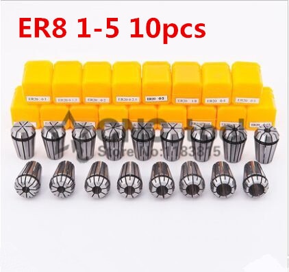 10pcs ER8 1mm to 5mm Precision Collet Chuck Set Sp... – Vicedeal