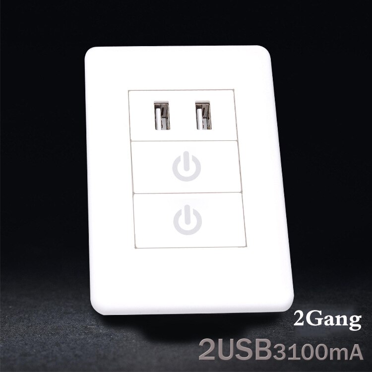 1 2 gang Wall Power Brazil switch Socket 15A Brasi... – Grandado