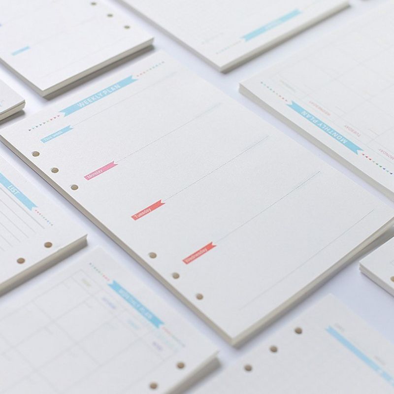 6 Holes Refill Inner Paper Diary Week Month Planne... – Grandado