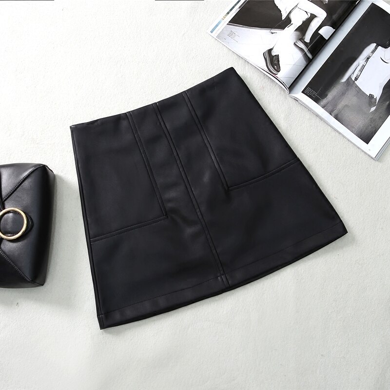 All Match High Waist PU Mini Skirt Woman Fall Wint... – Grandado