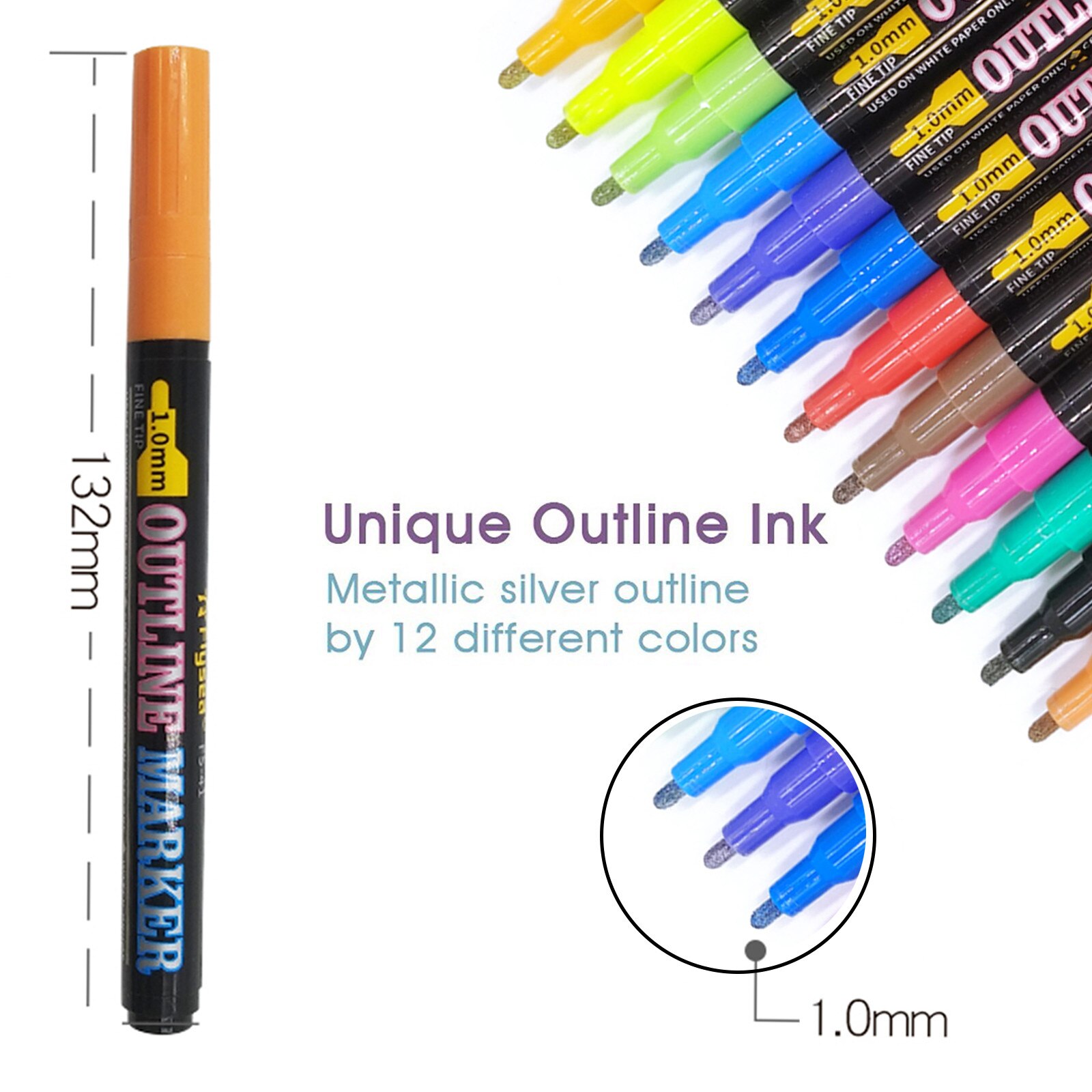 4# 12pc Metallic Markers Paints Pens Art Glass Pai... – Grandado