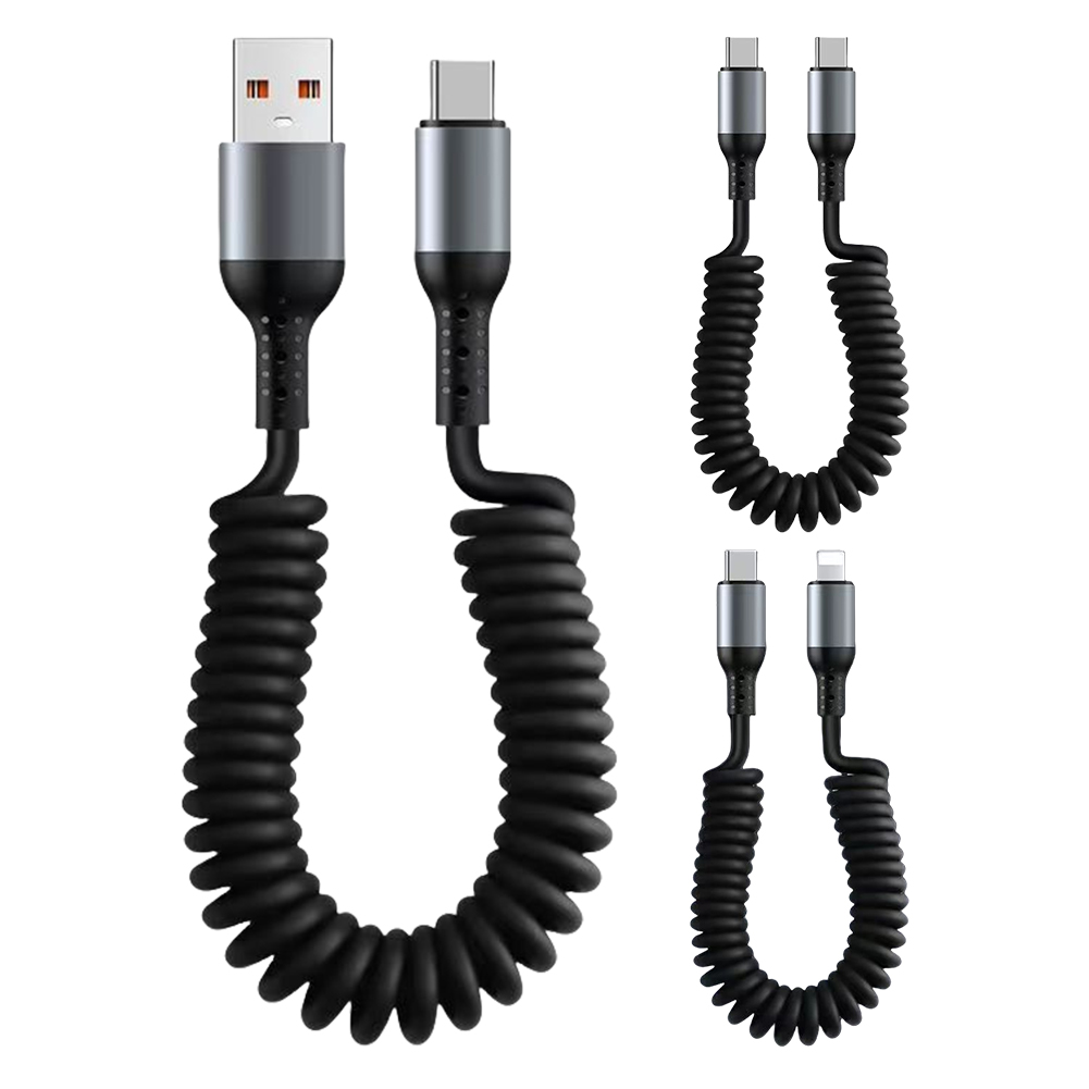 100/27/66W Spring Short Data Cable 6A USB Type C S... – Vicedeal