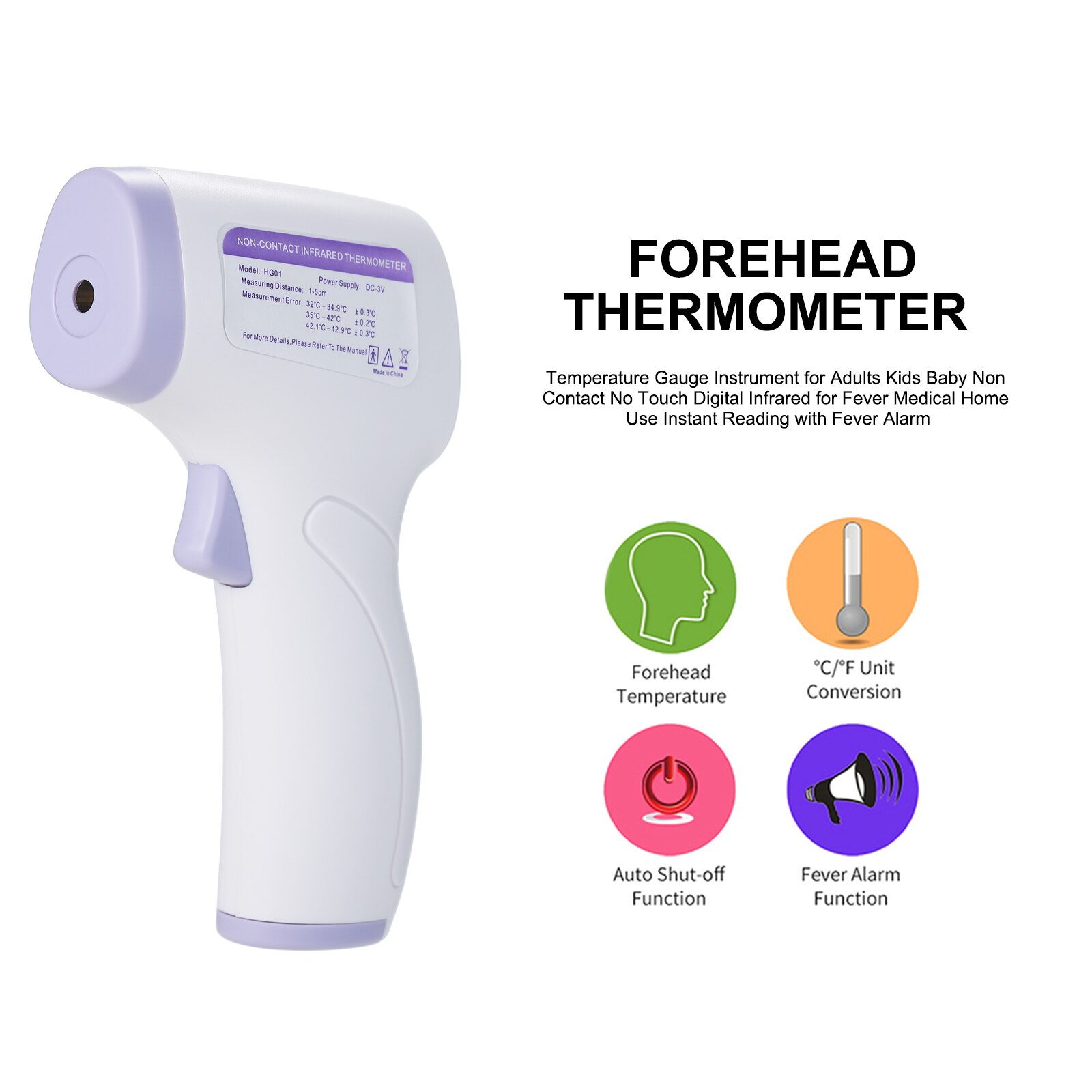 Non-Contact Thermometer Forehead Thermometer Tempe... – Vicedeal
