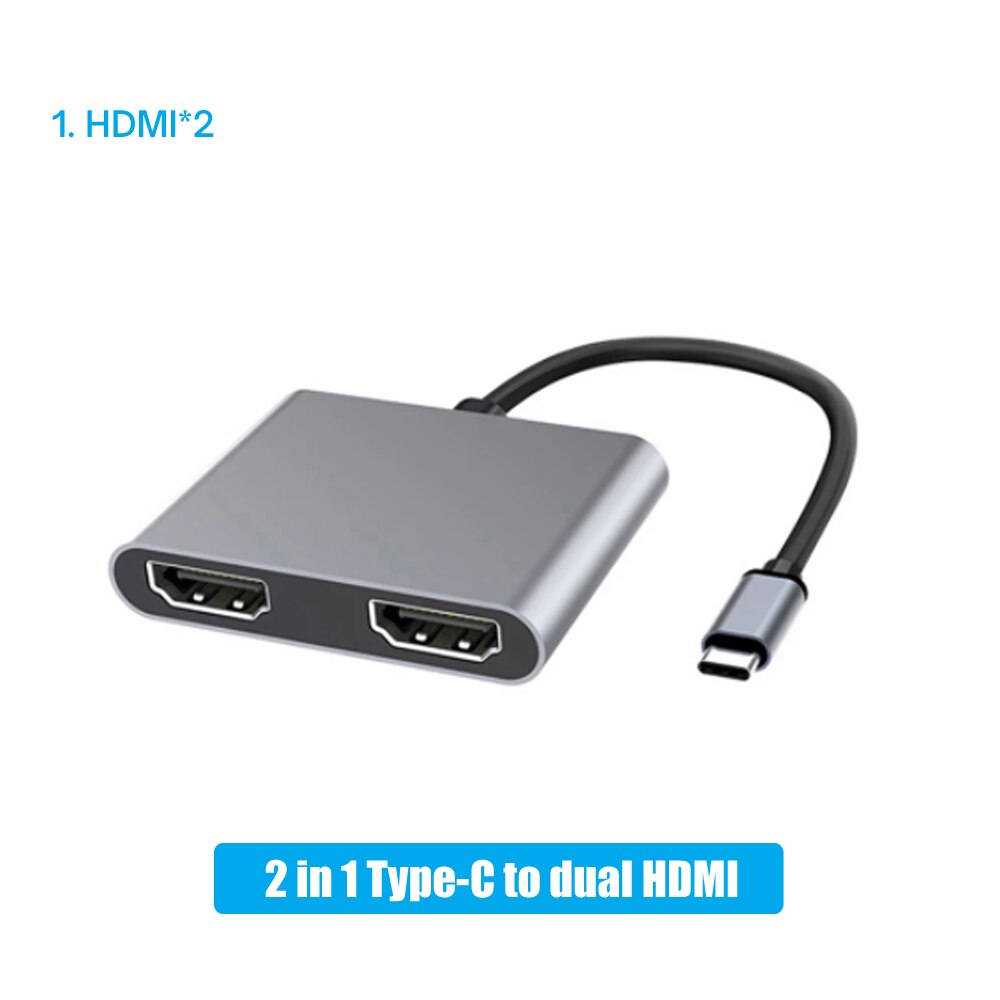 2 Port USB C Hub to Dual HDMI-4K 60HZ Dual Screen ... – Grandado