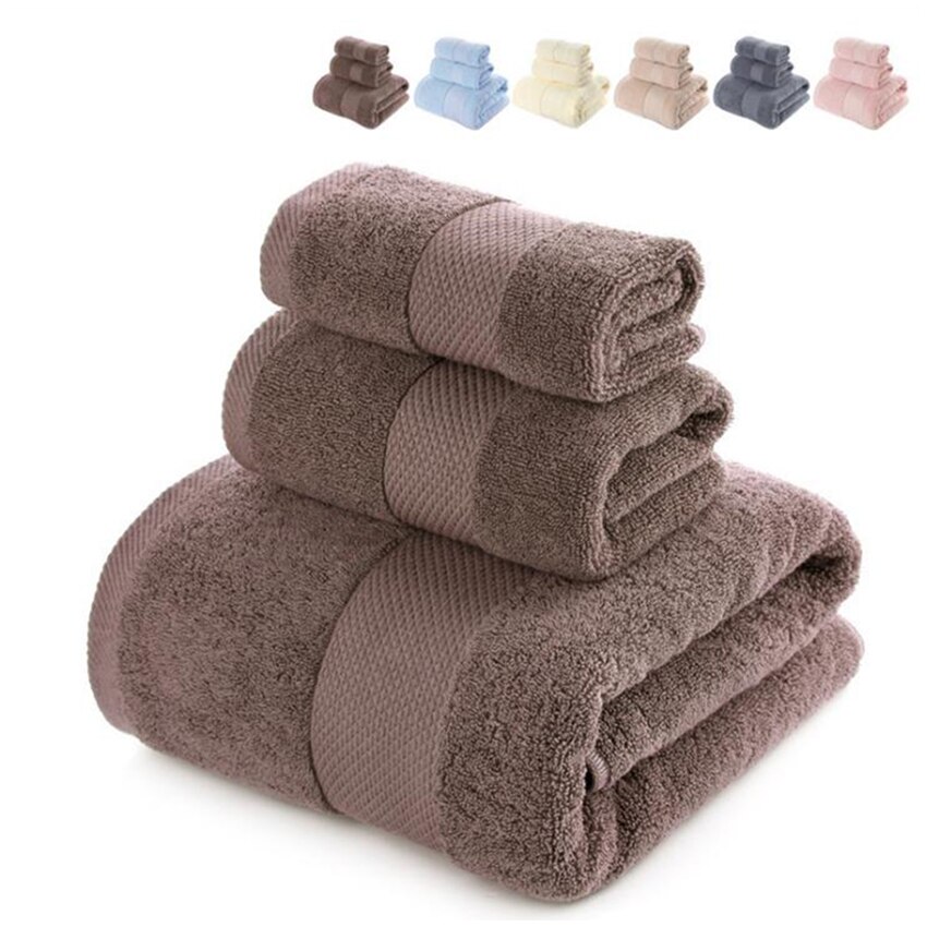 100% cotton 3Pcs Towel sets 70x140cm 34x75cm 34*34... – Grandado