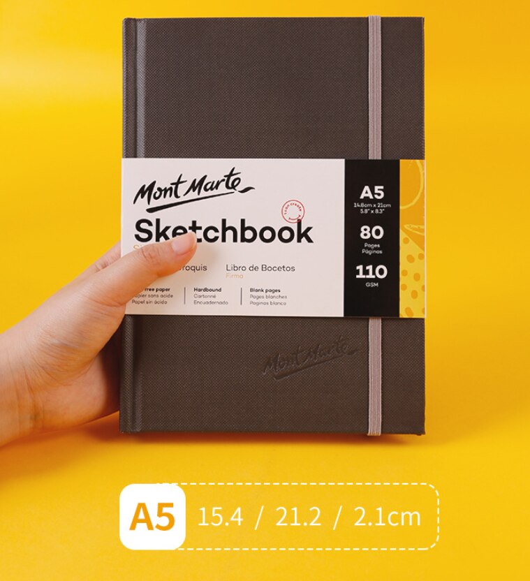 A4 / A5 portable sketchbook 80 pages thick hard le... – Grandado