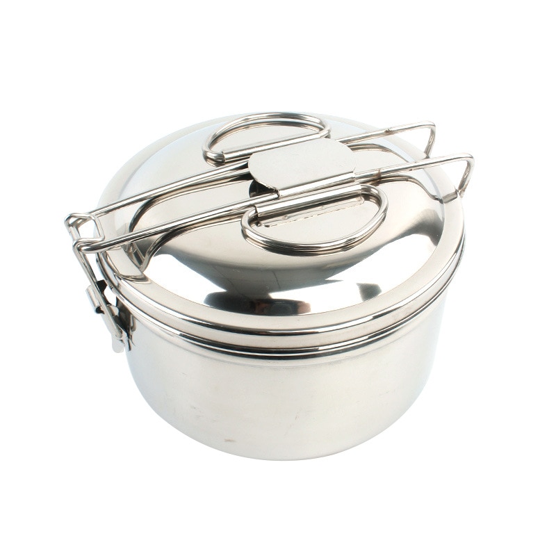 Stainless Steel Lunch Box Cooking Pot Pan with Lid... – Grandado