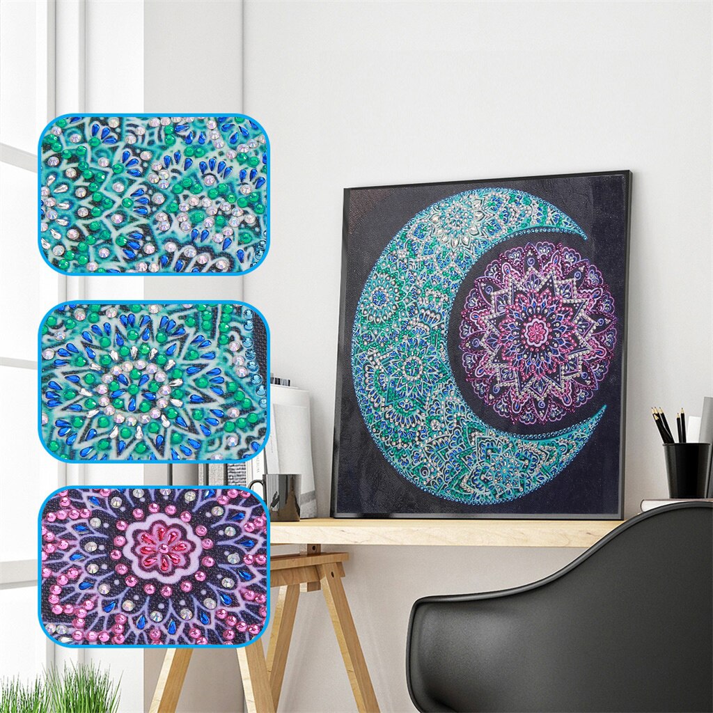 Special Shaped Diamond Painting Moon Mandala 5D DI... – Vicedeal