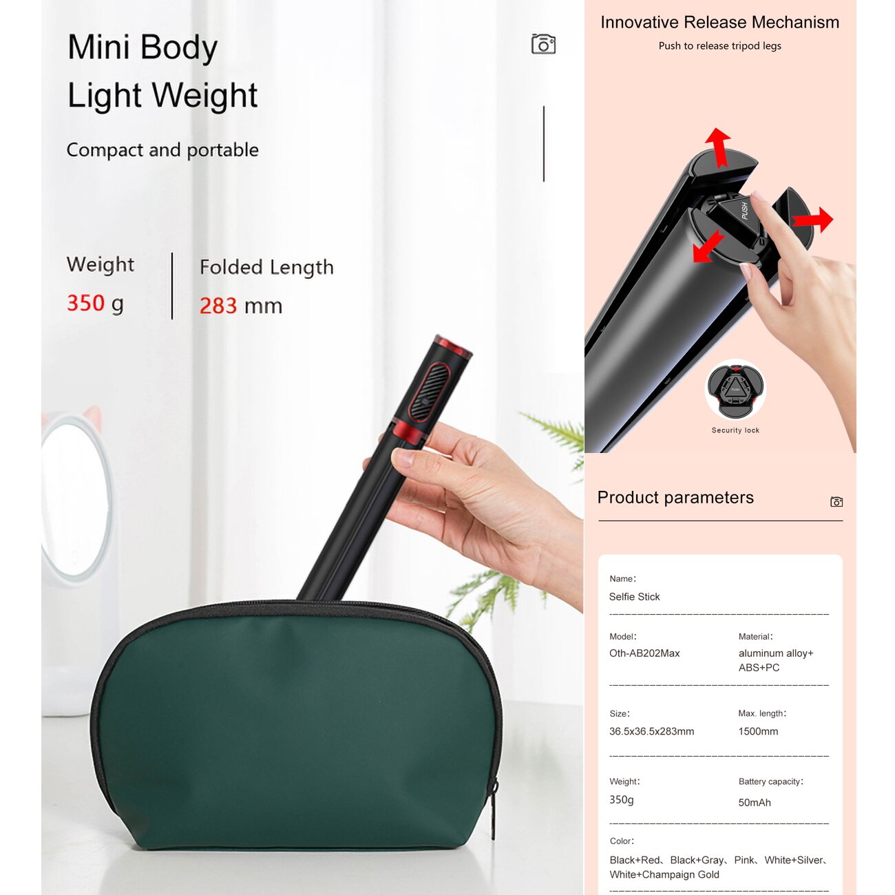 Selfie Stok Statief Met Afstandsbediening 150Cm Dr... – Vicedeal