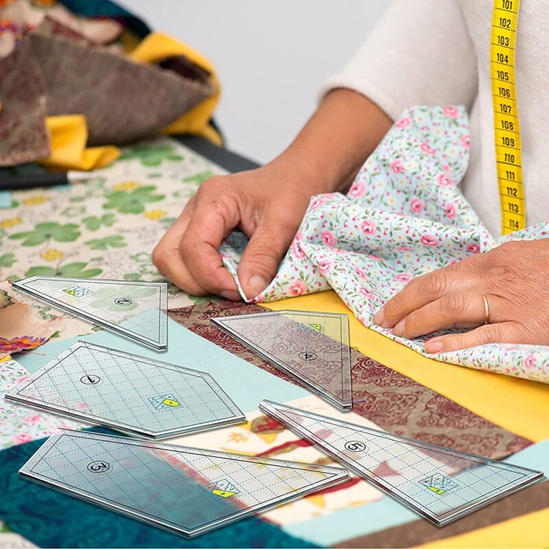 5Pc Acrylic Quilting Stencil Set Sewing Machine Ru... – Grandado