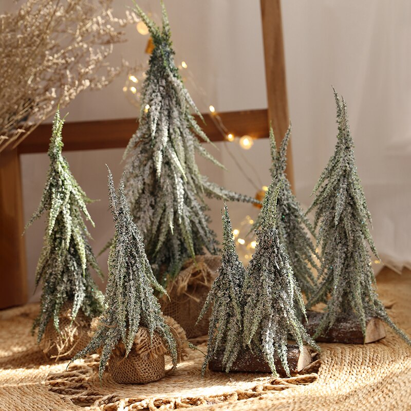 Korean Ins White Flocking Mini Christmas Tree Simu... – Grandado