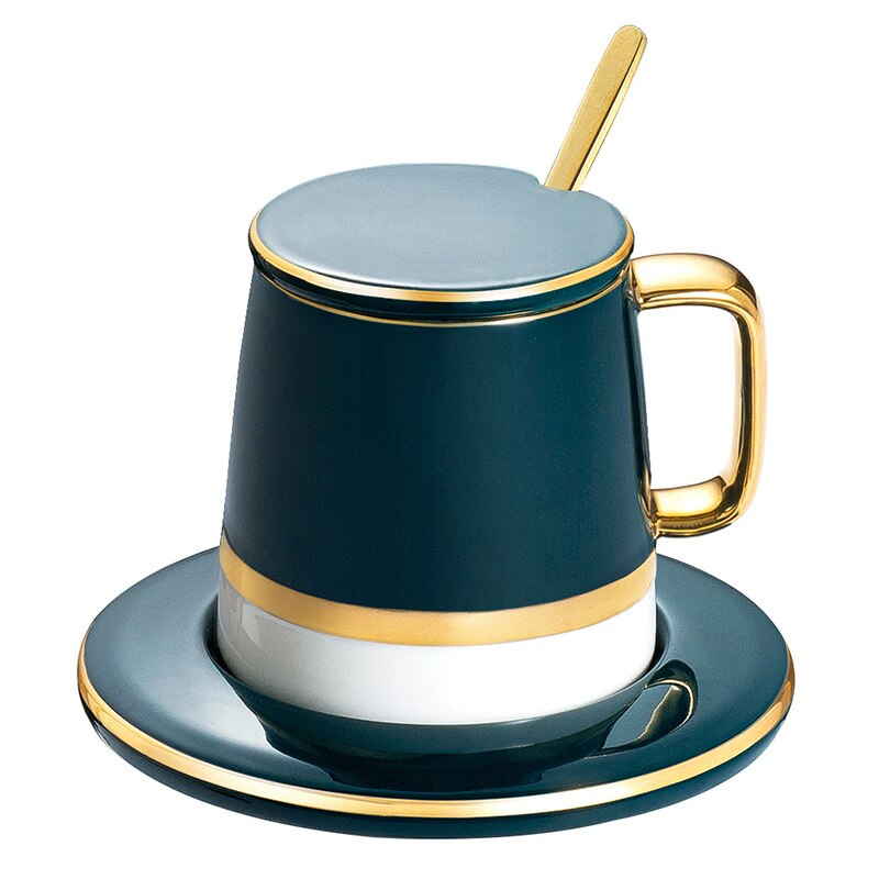 Simple European Coffee Cup Gold Rim Reuseable Porc... – Grandado