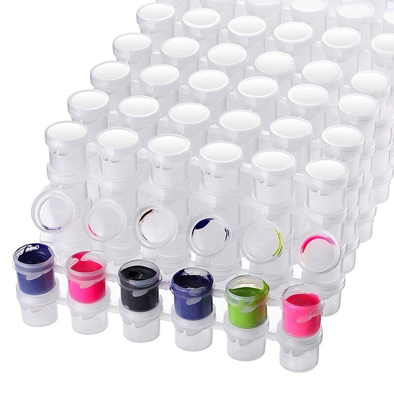 50 Strips Empty Paint Pots 5 Ml Paint Pots Strips ... – Grandado