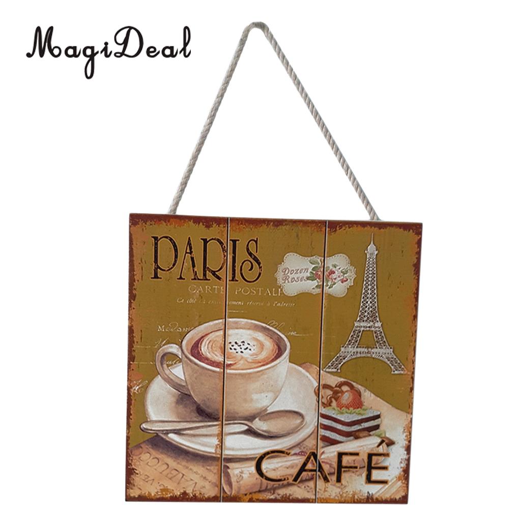 20x20cm Shabby Chic Solid Wood Coffee Sign Plaque ... – Vicedeal