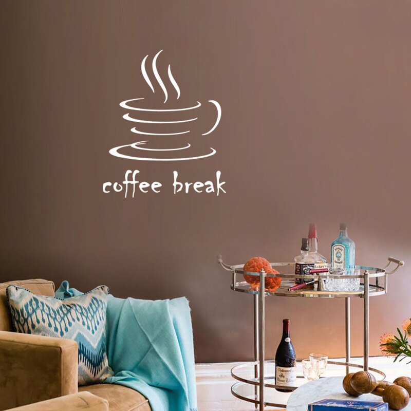 coffee break Wall Sticker living room bedroom Cafe... – Grandado