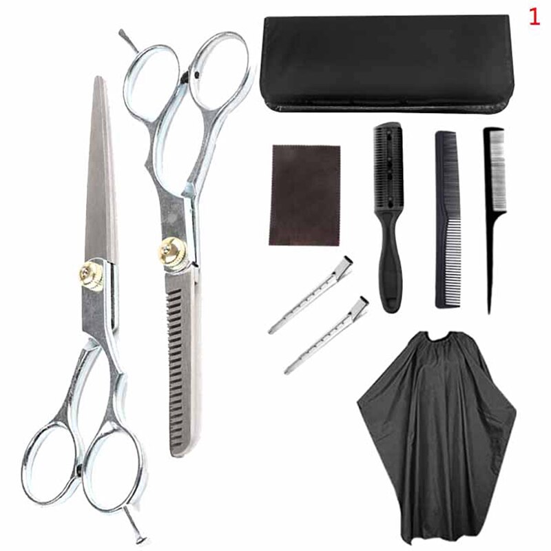 10pcs/set Hairdressing Scissors Set Tail Comb Hair... – Grandado