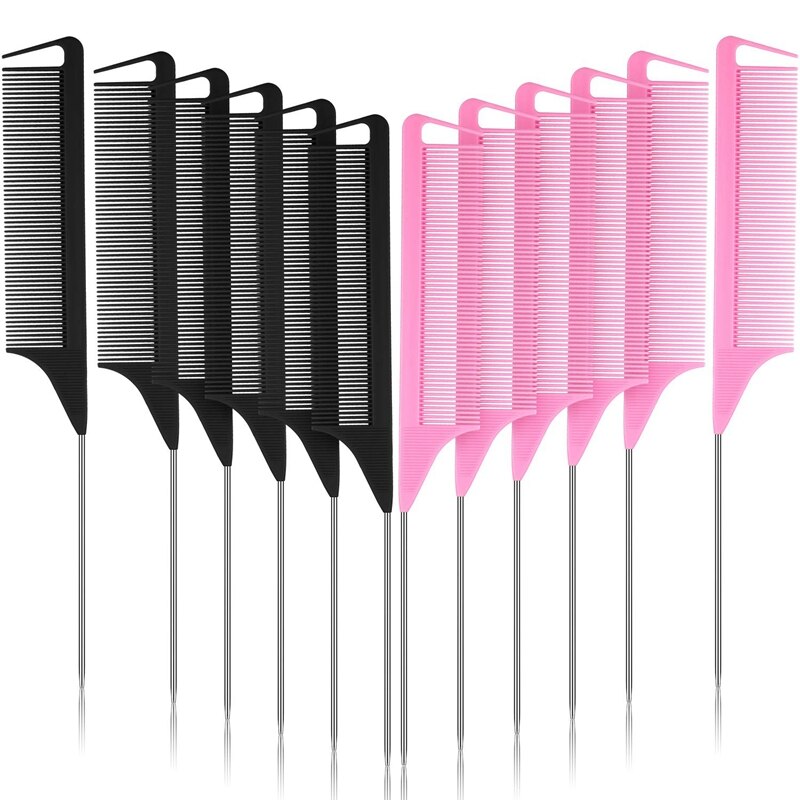 12 Pieces Parting Comb for Braids, Teasing Combs w... – Vicedeal