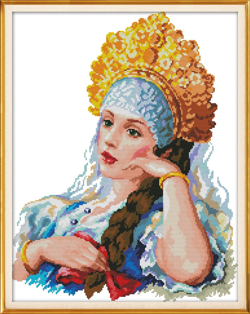 Golden Crown Princess cross stitch kit aida 14ct 1... – Grandado